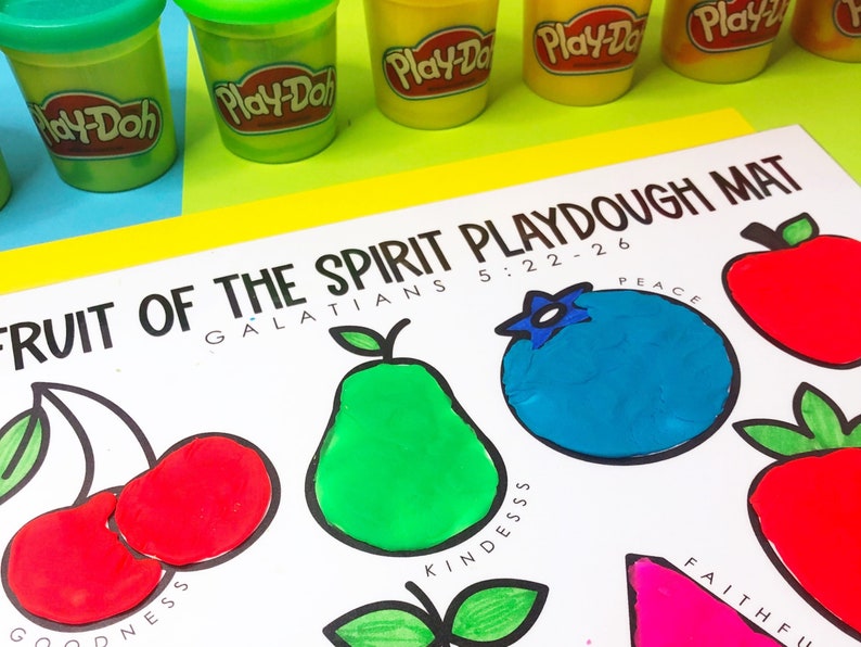 Fruit of the Spirit Playdough Mat: Galatians Activity (digital Download ...