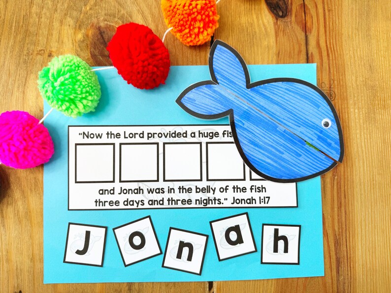 Jonah and the Whale Kids Printable Craft Template, Religious Craft ...