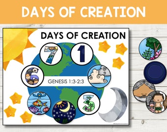 7 Days of Creation Printable Pack, Christian Kids Matching Game ...