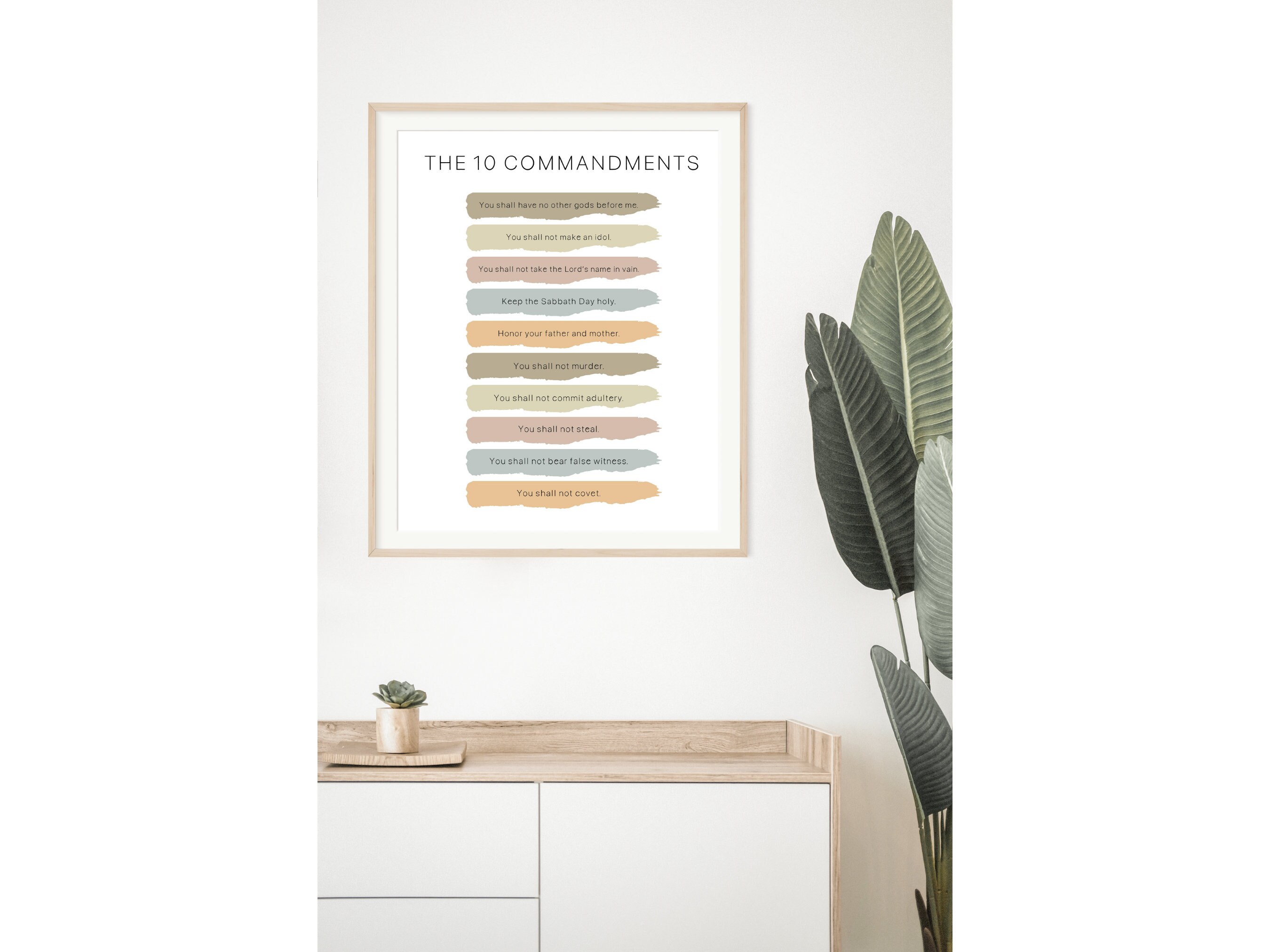 Ten Commandments Poster: Boho Kids Scripture, Sunday School Decor ...