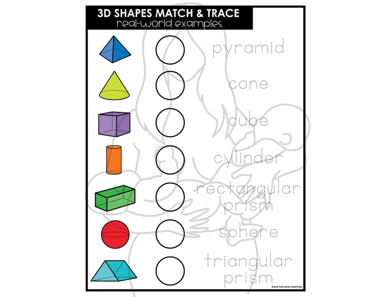 3D Shapes Matching Game: Preschool Learning Activity (digital Download ...