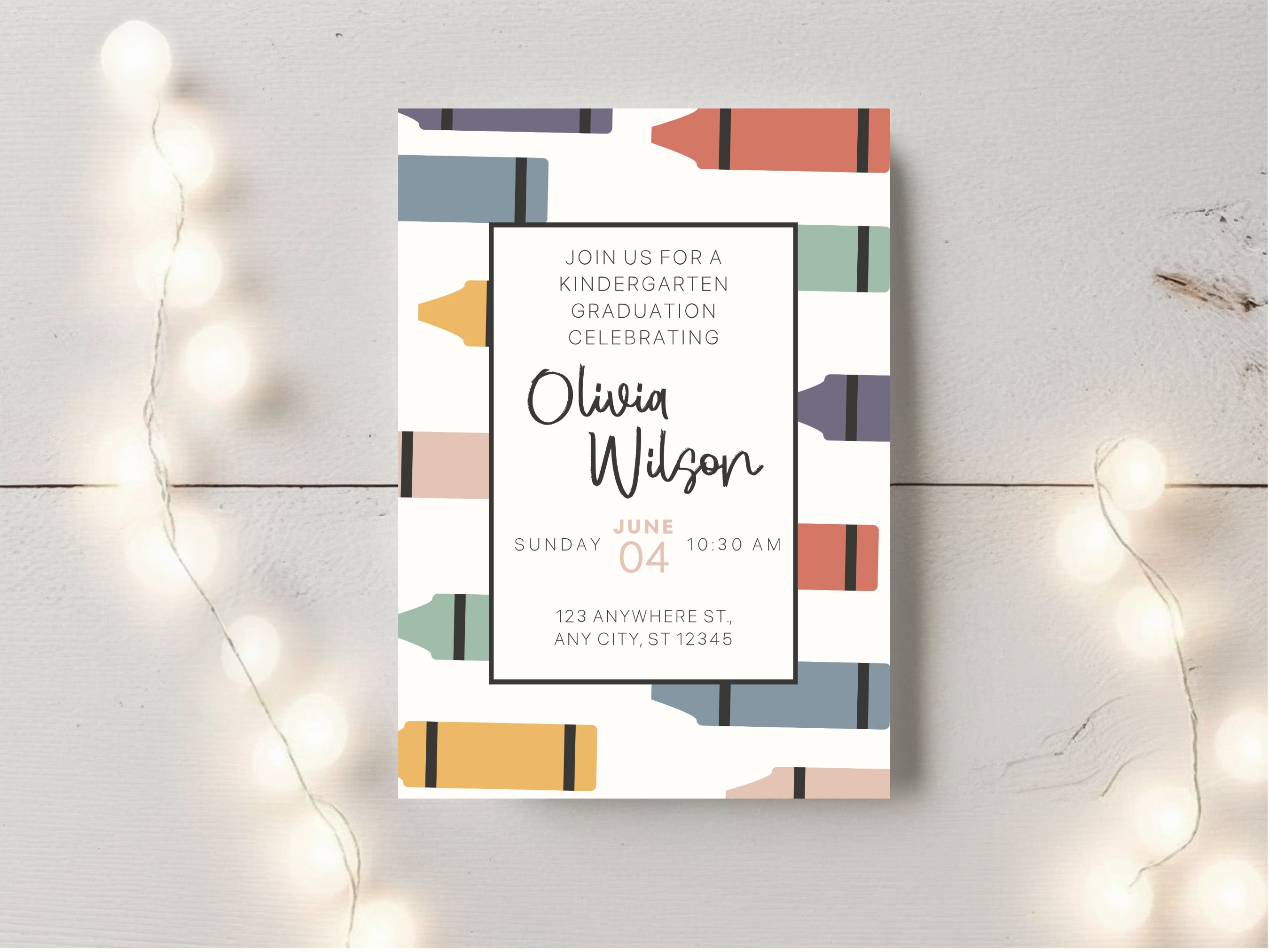 EDITABLE Kindergarten Graduation Invitation, Kindergarten Party Invite ...