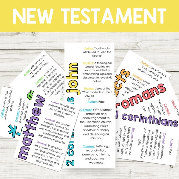 Books of the Bible Printable Memory Game Bundle, Learn Old & New ...