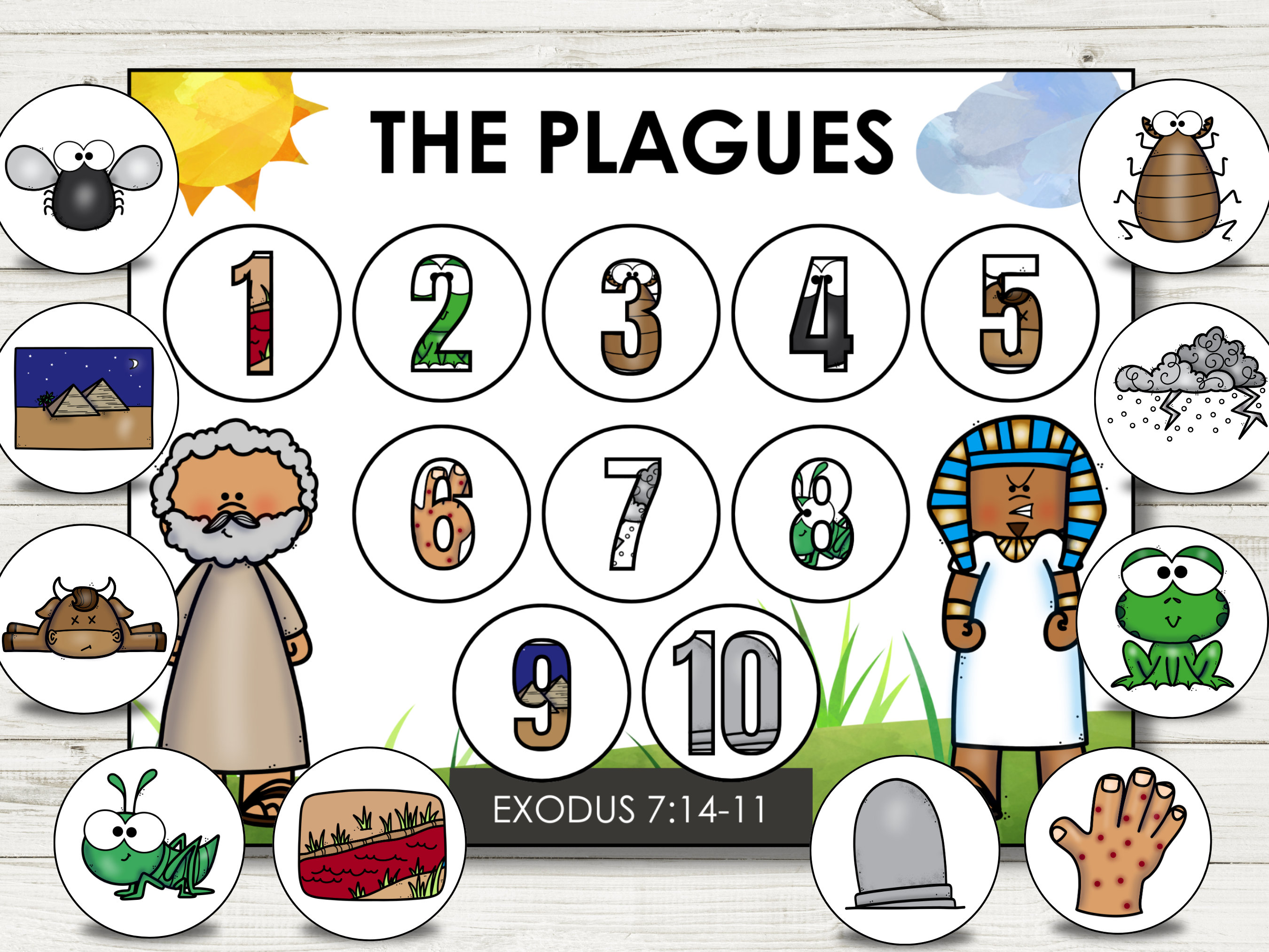 Ten Plagues of Egypt Matching Game: Bible Activity (printable PDF) - Etsy