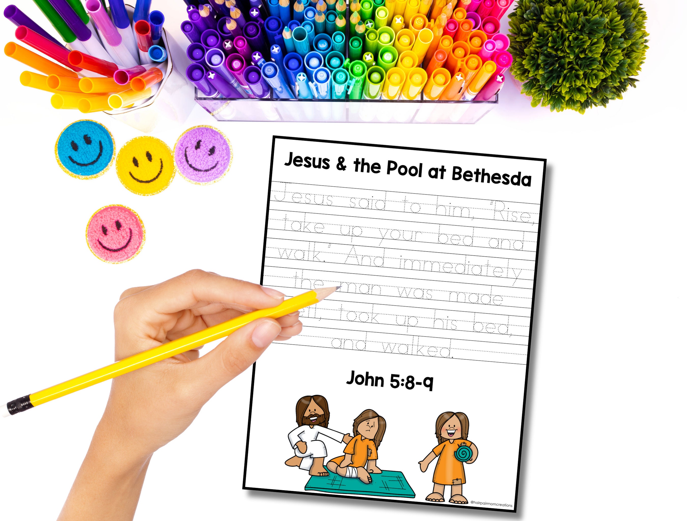 Jesus and the Pool at Bethesda Busy Book: Bible Matching Game (digital ...