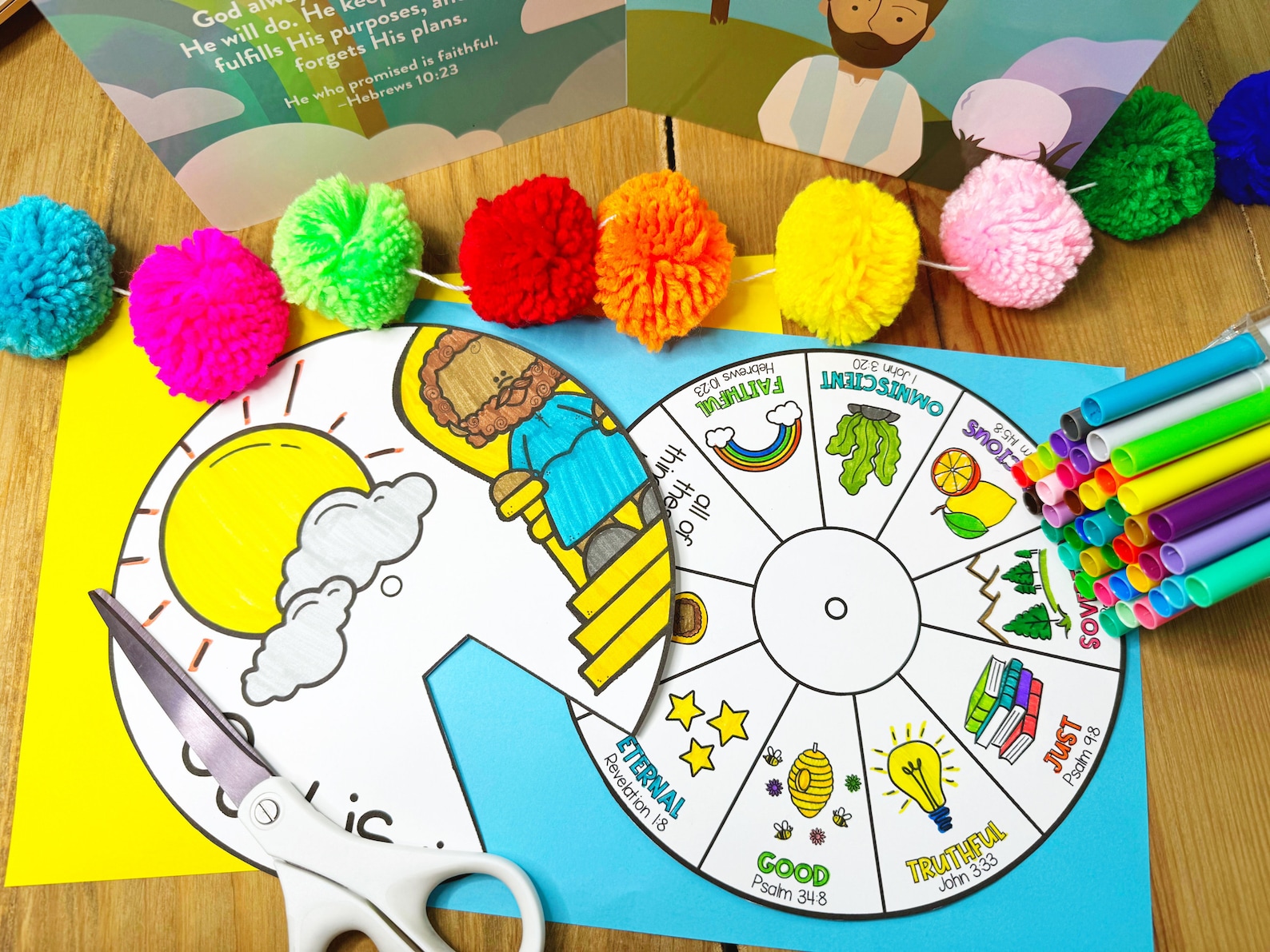 Attributes of God Coloring Wheel: Sunday School Printable (digital ...