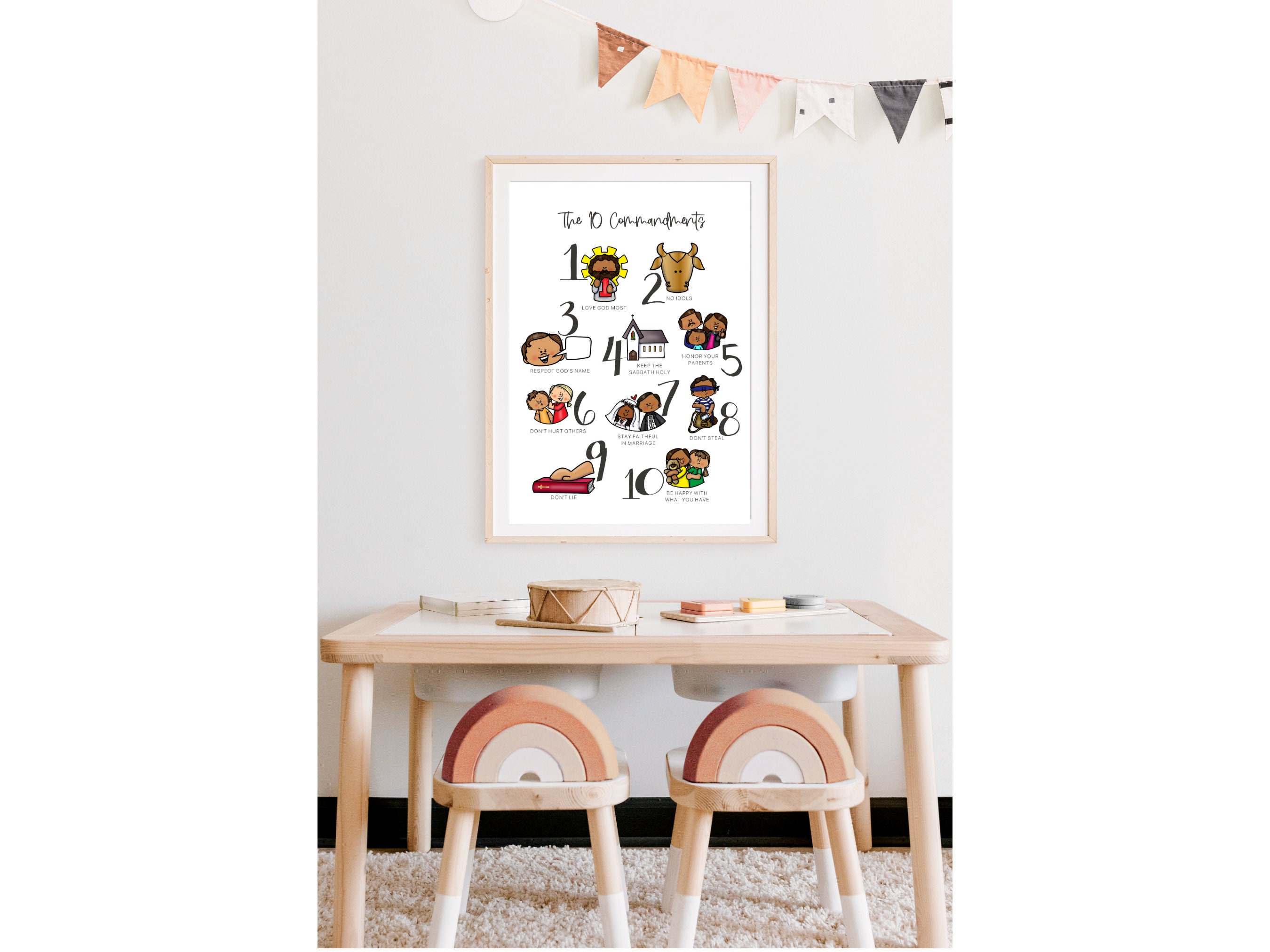 Ten Commandments Kids Poster: Rainbow Christian Education (digital ...