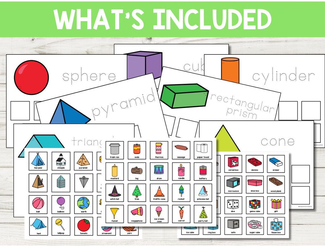 3D Shapes Matching Game: Preschool Printable Activity (digital Download ...