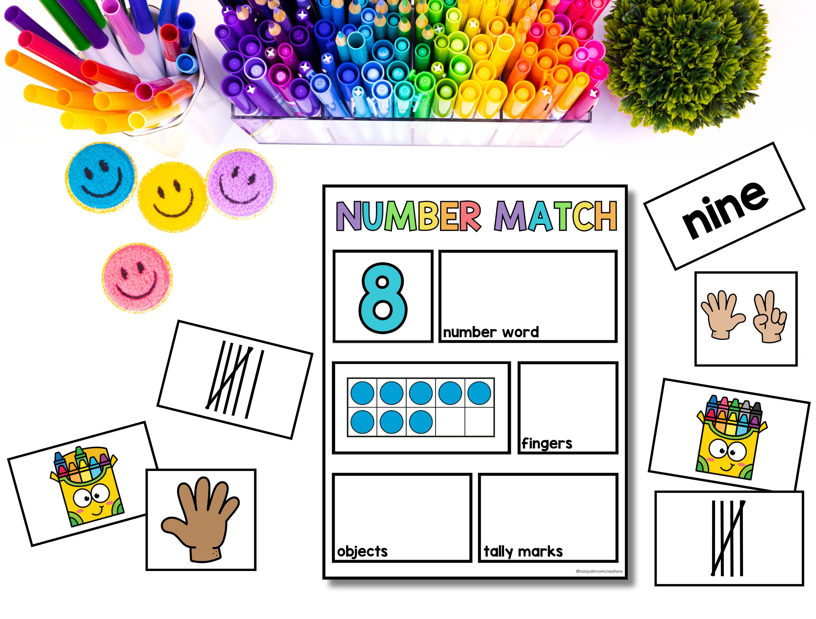 Montessori Counting Activity for Toddlers Number Match Practice 1 to 10 ...