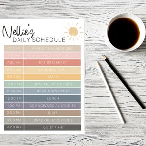 Rainbow Kids Daily Schedule: Editable Homeschool Routine (canva ...