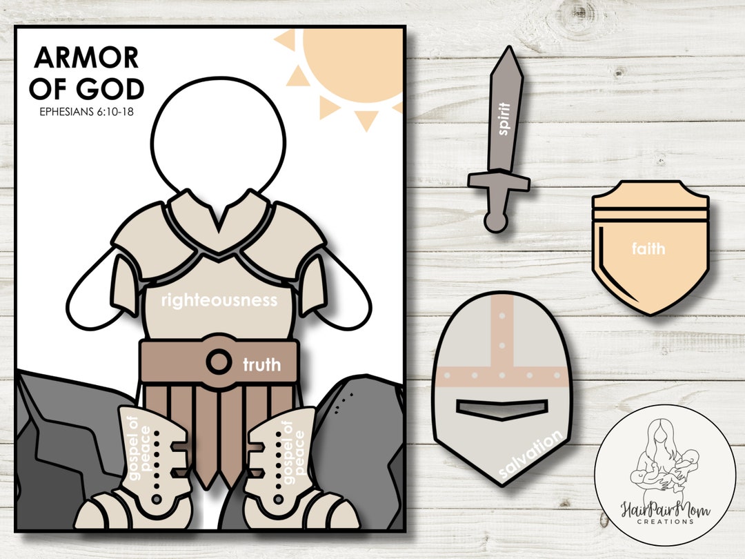 Armor of God Printable Activity, Bible Lesson, Ephesians, Sword of the ...
