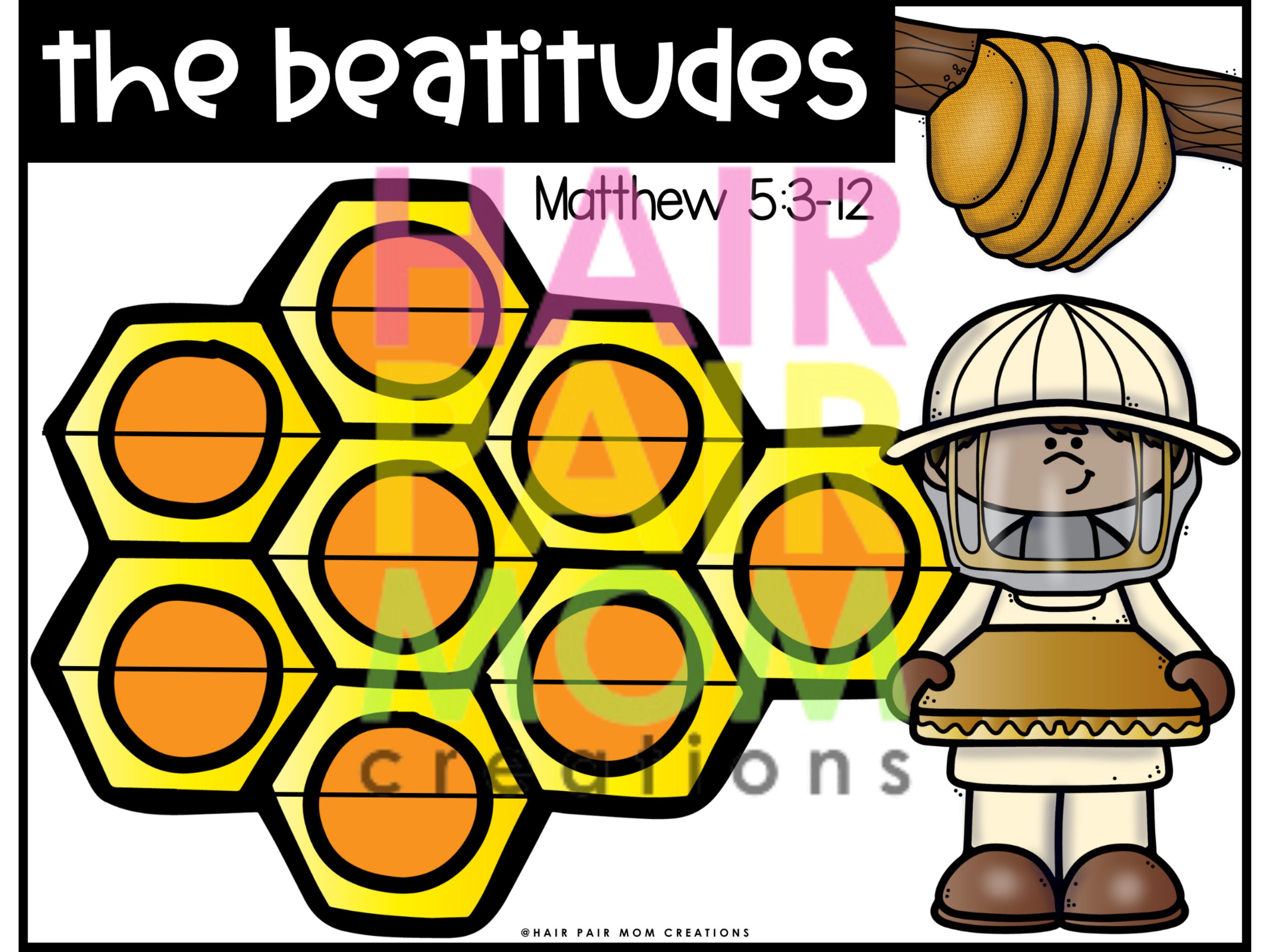 Beatitudes Bee Activity: Printable Bible Verse Game (digital Download ...