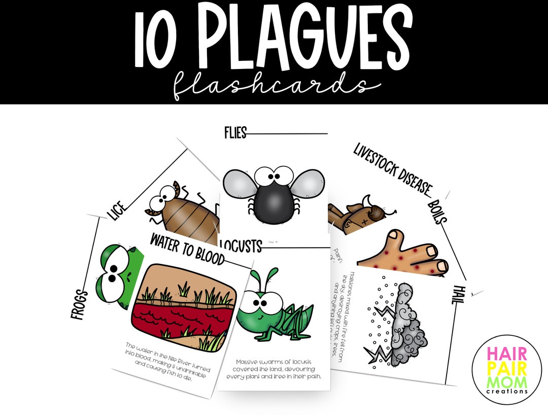 Plagues of Egypt, Printable Bible Activity, Kids Passover Lesson, Ten ...