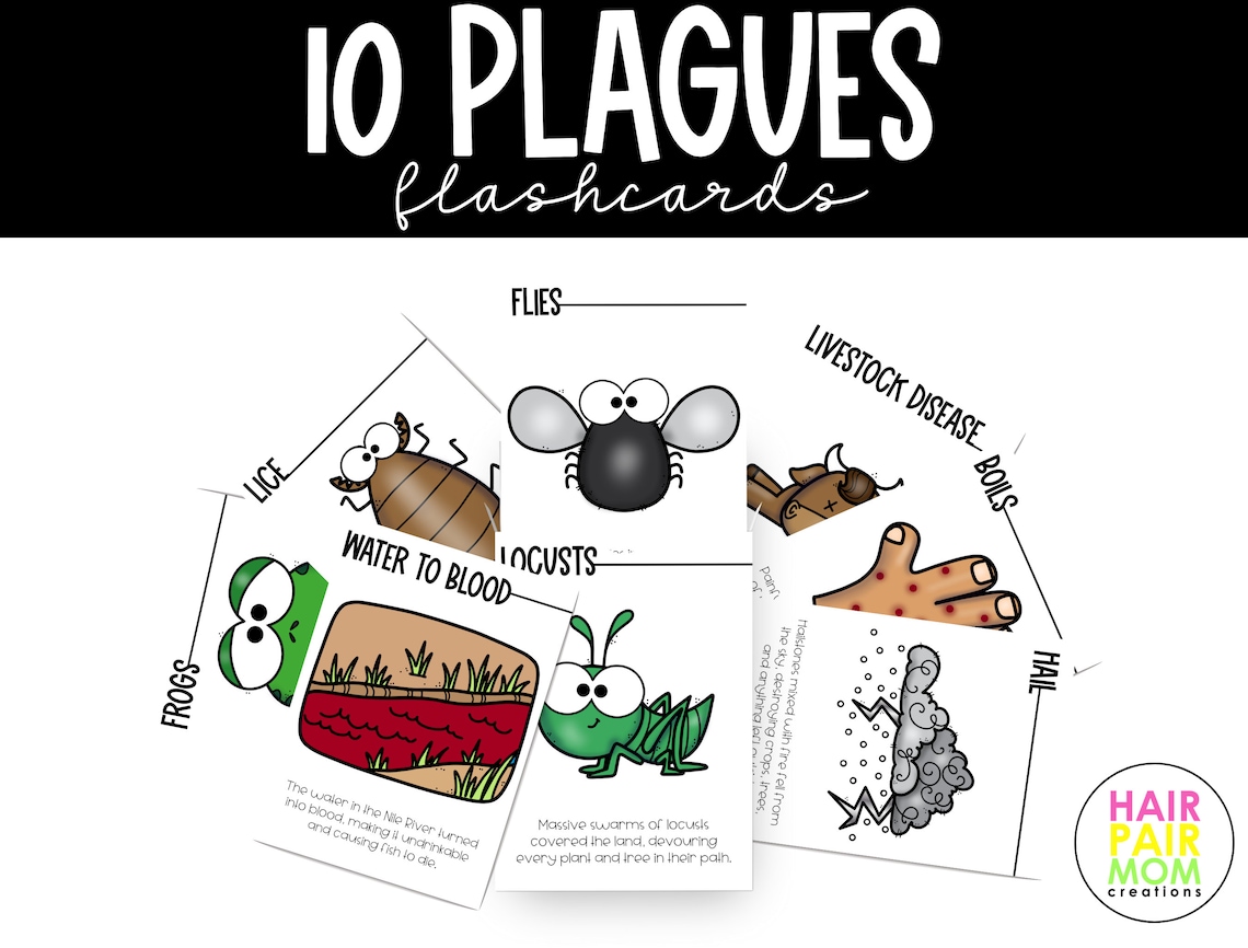 Plagues of Egypt, Printable Bible Activity, Kids Passover Lesson, Ten ...