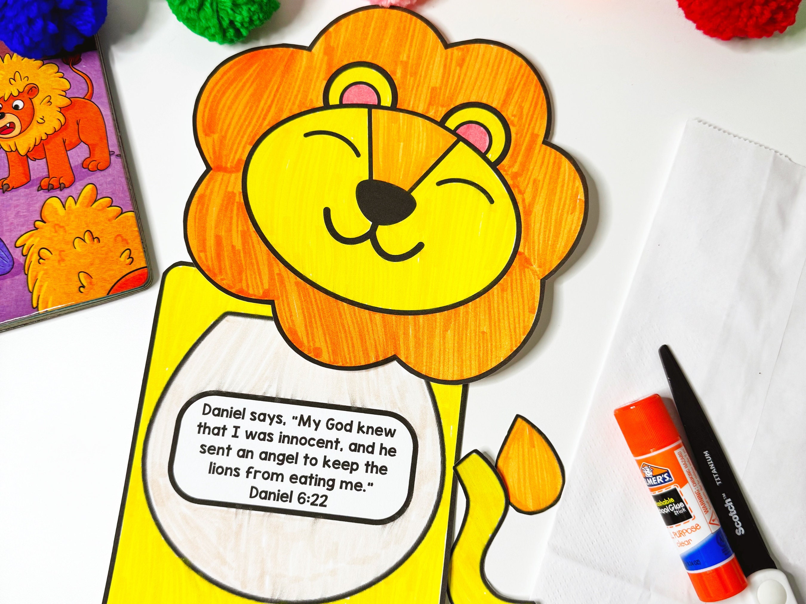 Daniel and the Lions' Den Craft: Bible Story Activity (PDF) - Etsy