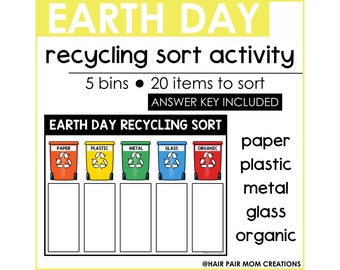 Earth Day Recycle Sort, Preschool Worksheet, Preschool Printable ...