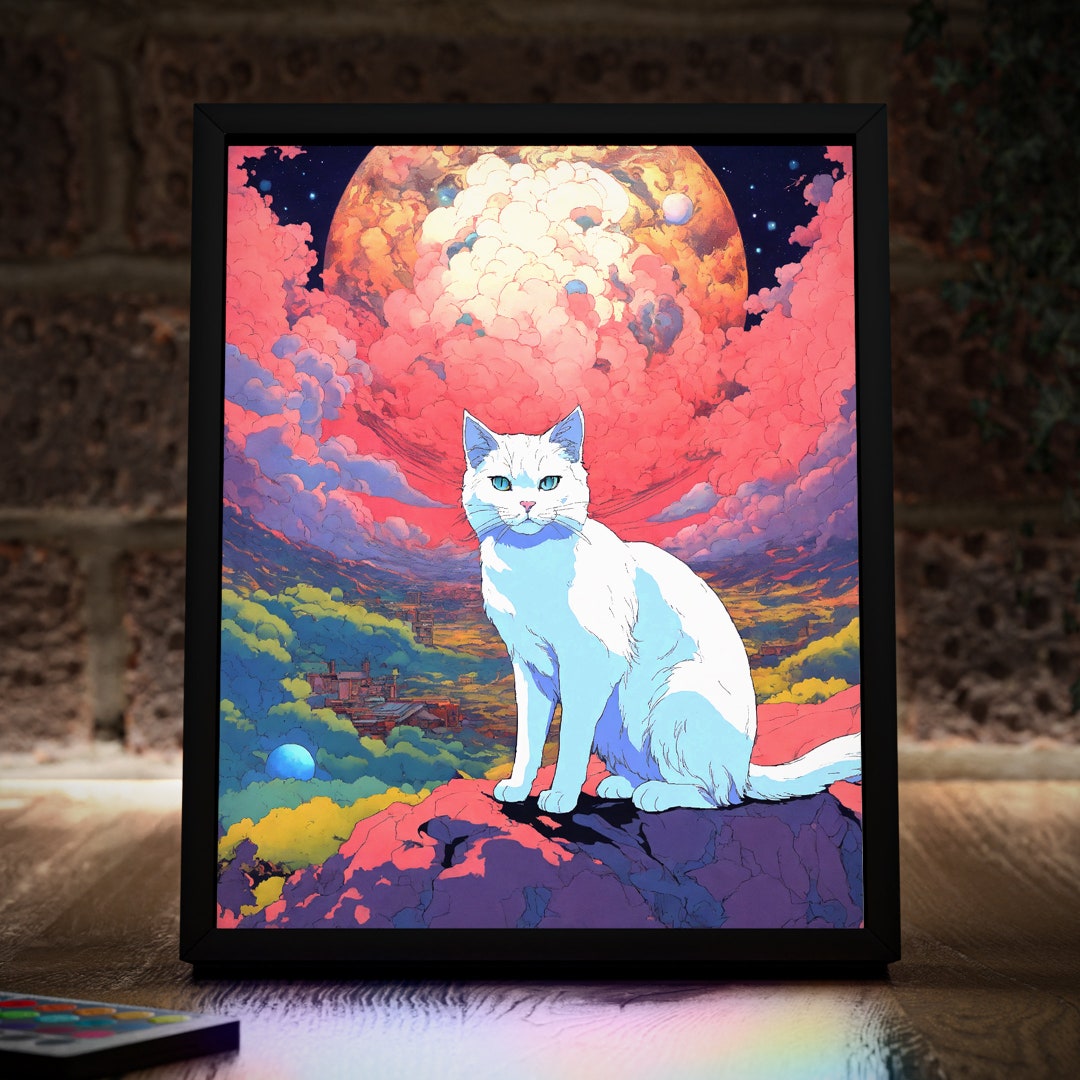 Cat LED Lamp, Wooden Night Light for Pet Lovers, Gaming Room Decor - Etsy