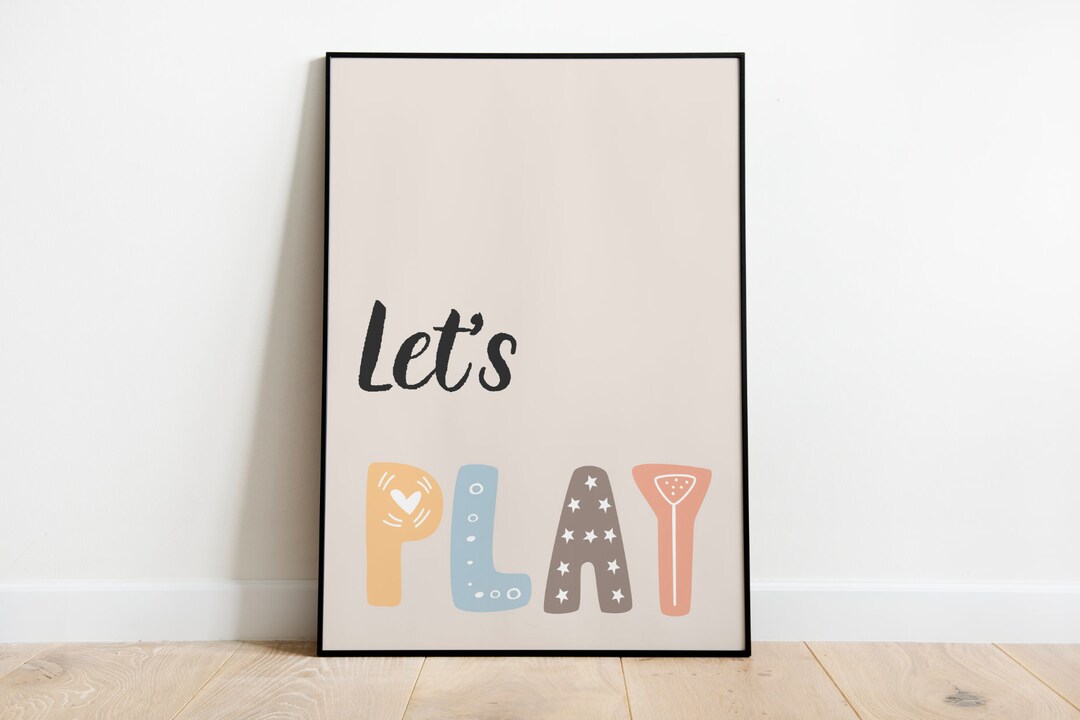 Let's Play Poster to Print, Baby Room Decoration, Wall Art for Children ...