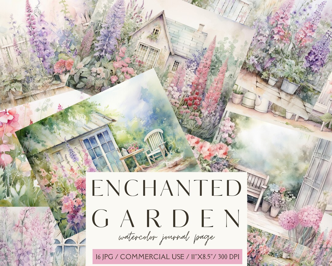 Enchanted Garden Junk Journal Kit Beautiful Digital Paper Scrapbooking ...
