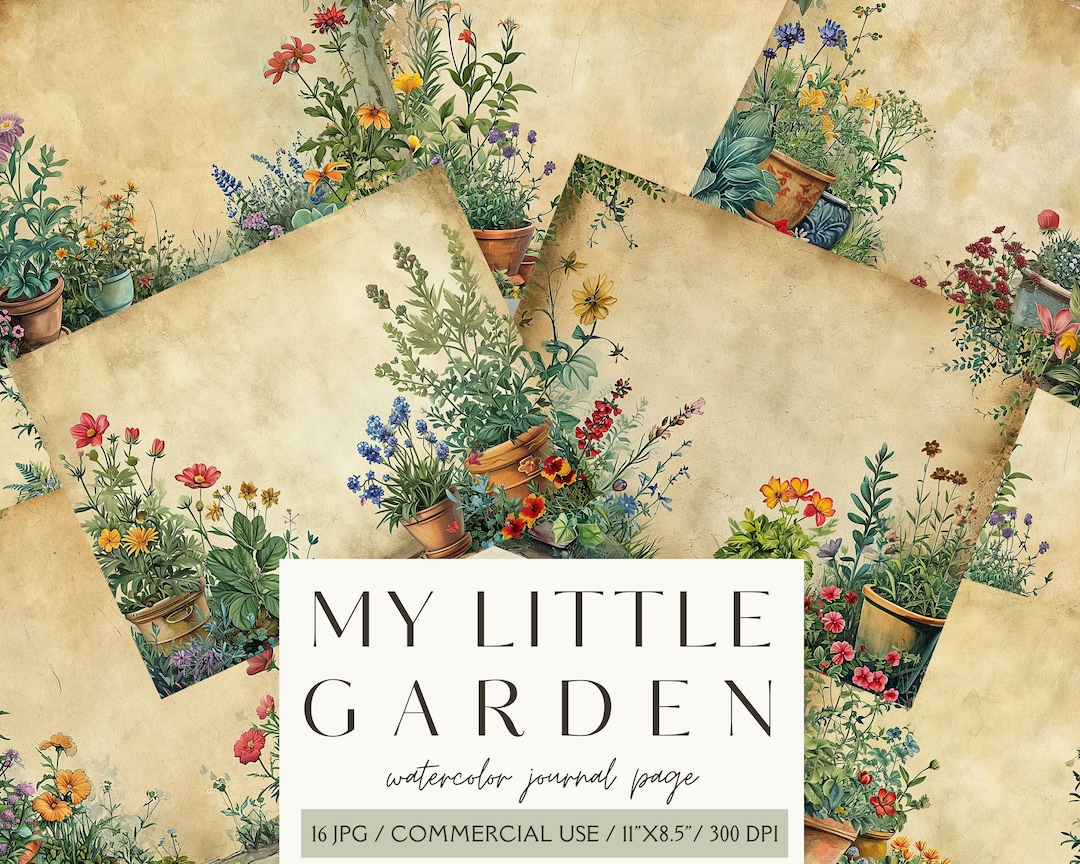 Vintage Spring Garden Healing Junk Journal Kit Flowers Digital Paper ...