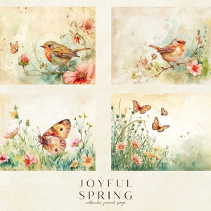 Floral Spring Easter Bird Junk Journal Kit Beautiful Digital Paper ...