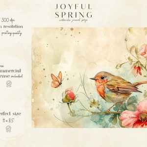 Floral Spring Easter Bird Junk Journal Kit Beautiful Digital Paper ...