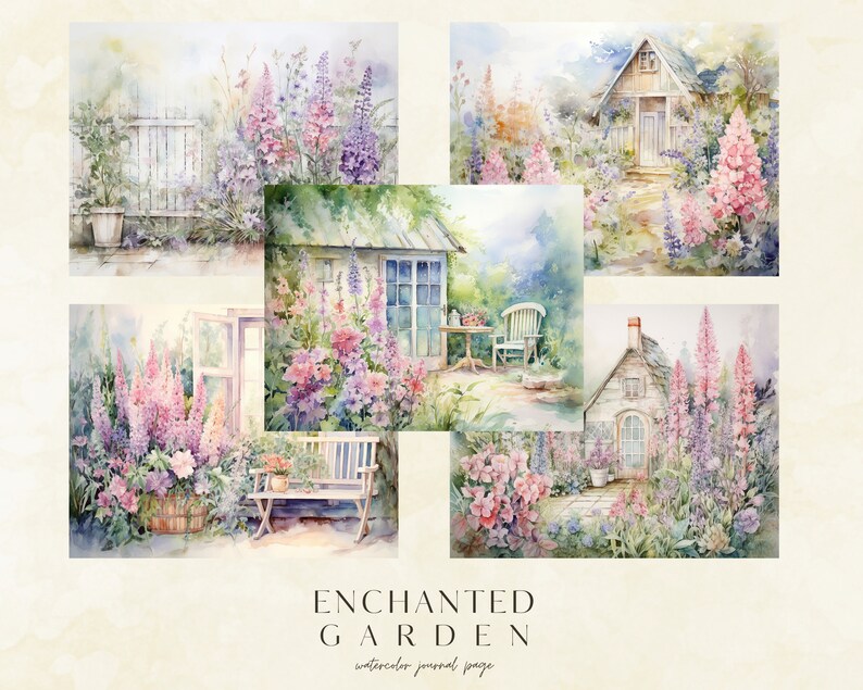 Enchanted Garden Junk Journal Kit Beautiful Digital Paper Scrapbooking ...