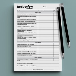 New Employee Induction Checklist | HR Onboarding (PDF Print-ready) - Etsy
