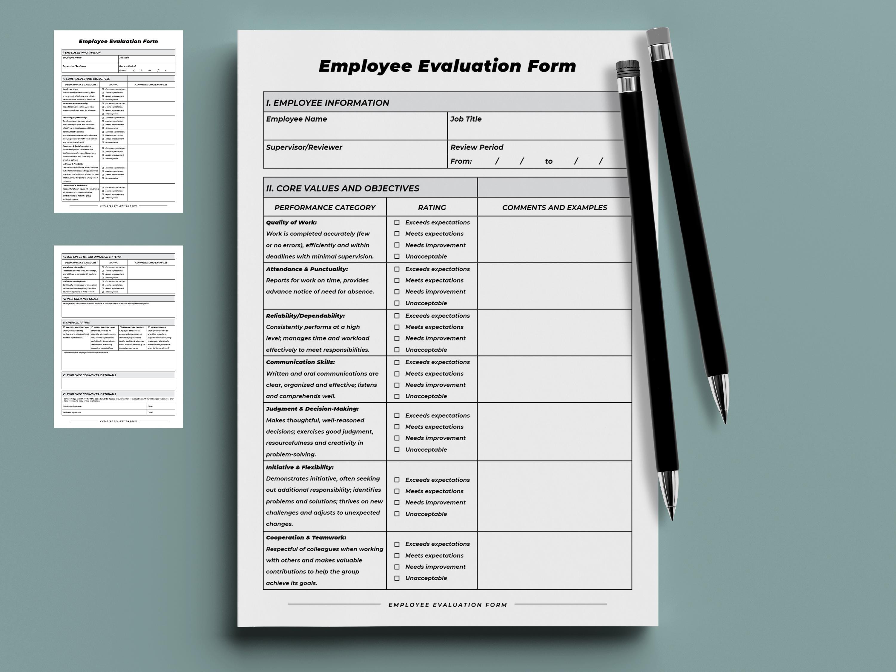 360 Employee Evaluation Form | A4 PDF Print-ready - Etsy