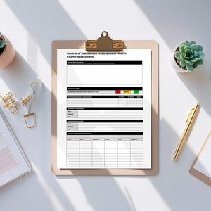 Coshh Risk Assessment Template, Health and Safety, Hazard Assessment ...