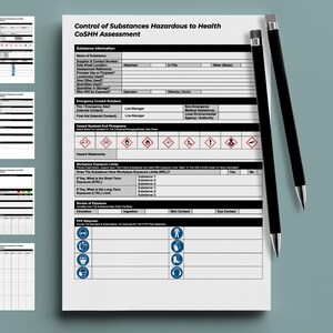 Coshh Risk Assessment Template, Health and Safety, Hazard Assessment ...