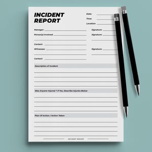 Health and Safety Incident Report Form | Workplace Accident ...