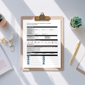 Coshh Risk Assessment Template, Health and Safety, Hazard Assessment ...