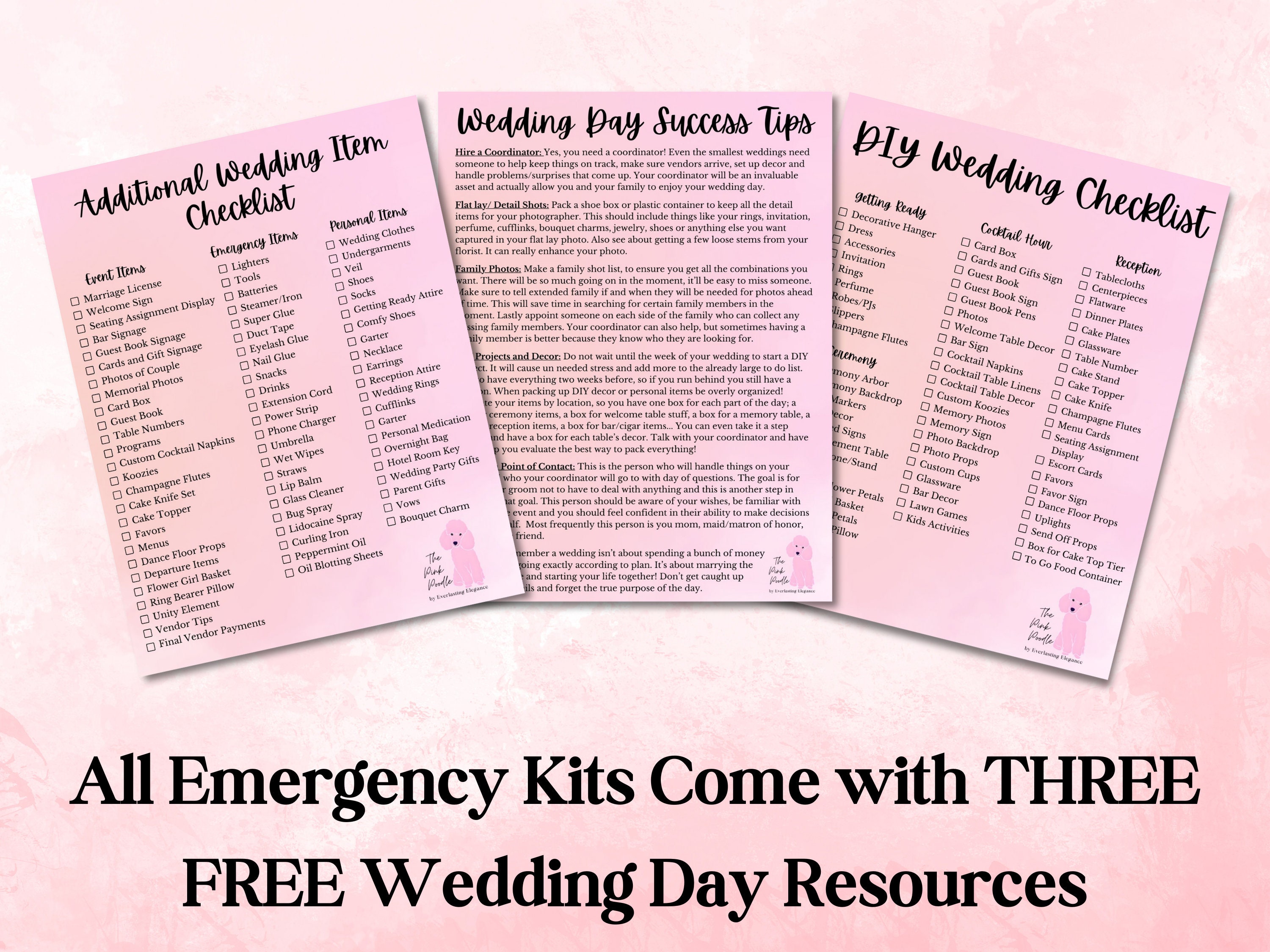 Wedding Emergency Kit With Free Wedding Resources - Etsy