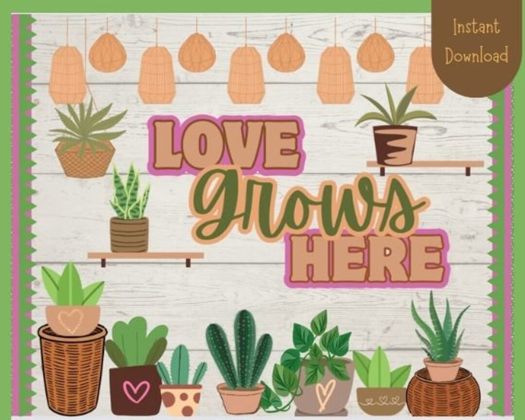 Plant Bulletin Board Kit|love Bulletin Board|valentine's Day Bulletin ...