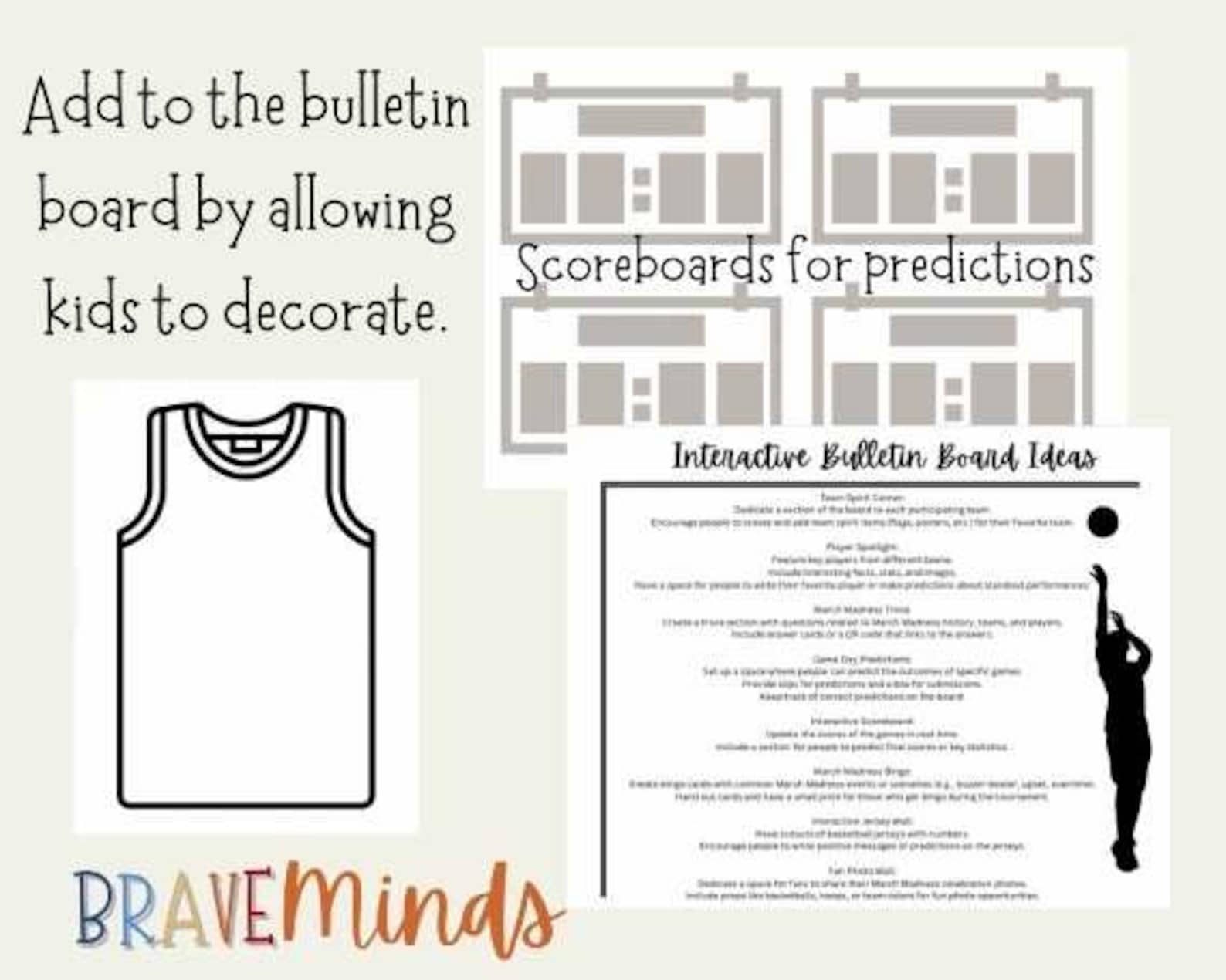 March Madness Bulletin Board Kit|basketball Bulletin Board Kit|march ...