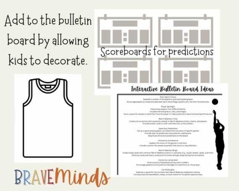 March Madness Bulletin Board Kit|basketball Bulletin Board Kit|march ...