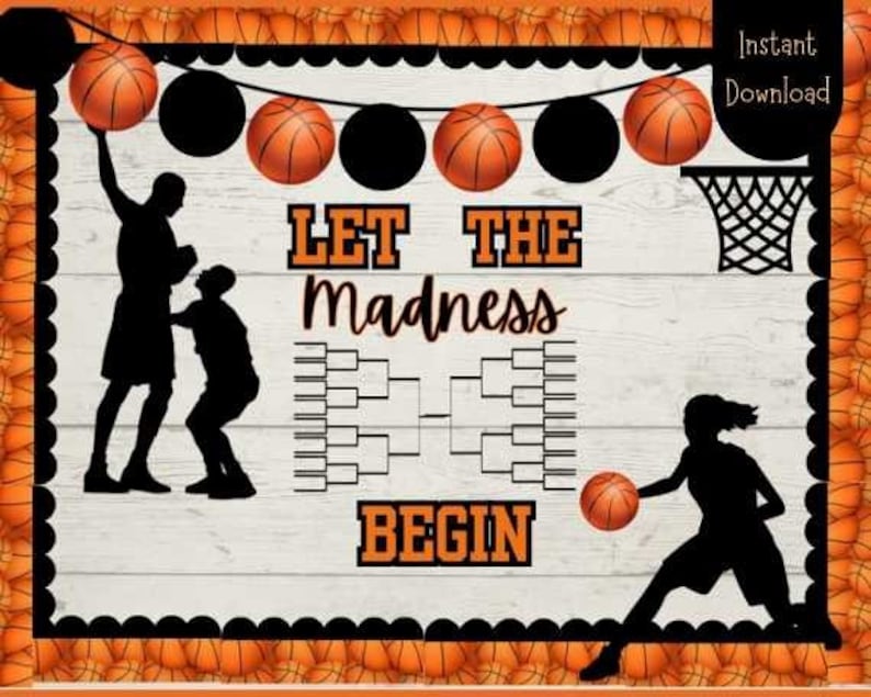 March Madness Bulletin Board Kit|basketball Bulletin Board Kit|march ...