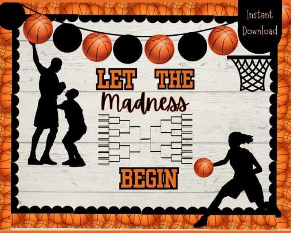 March Madness Bulletin Board Kit|basketball Bulletin Board Kit|march ...