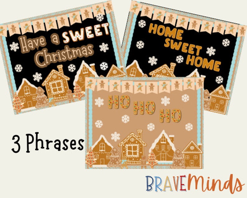 Gingerbread Themed Bulletin Board Kit - Etsy