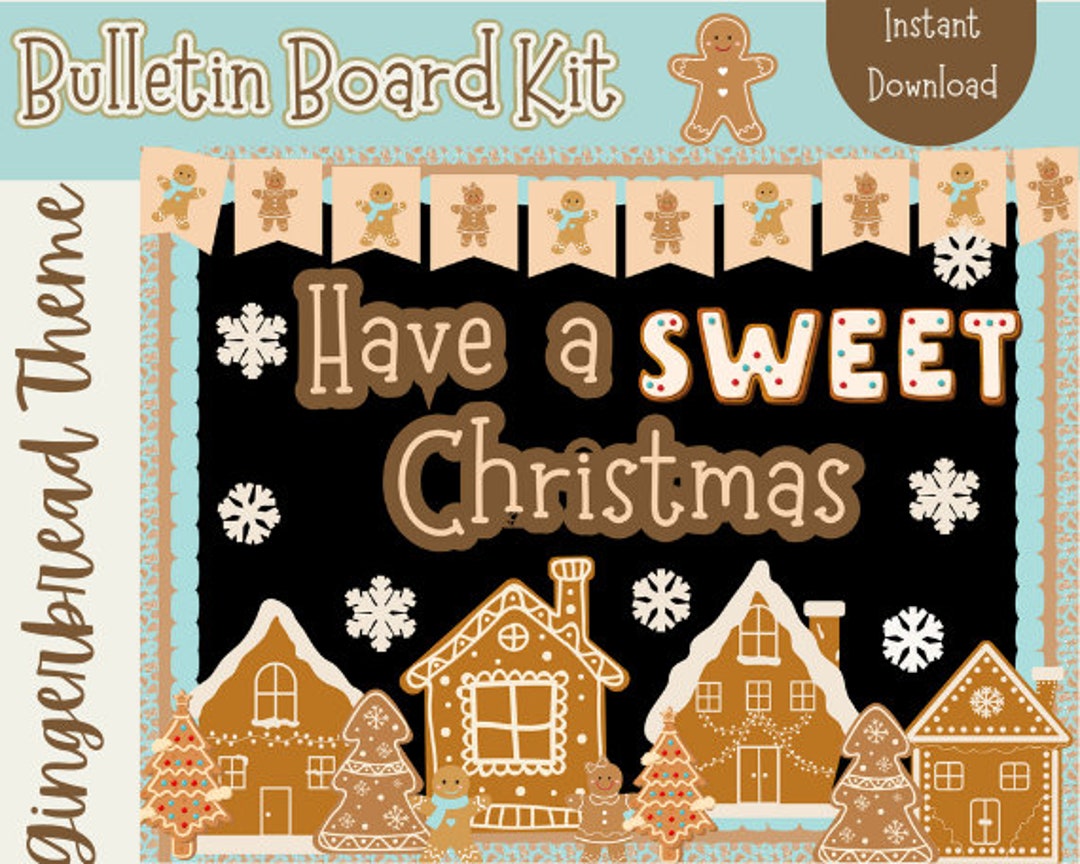 Gingerbread Themed Bulletin Board Kit - Etsy