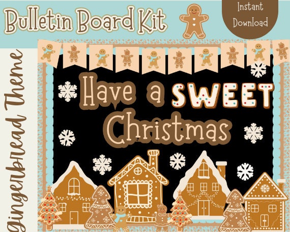 Gingerbread Themed Bulletin Board Kit - Etsy
