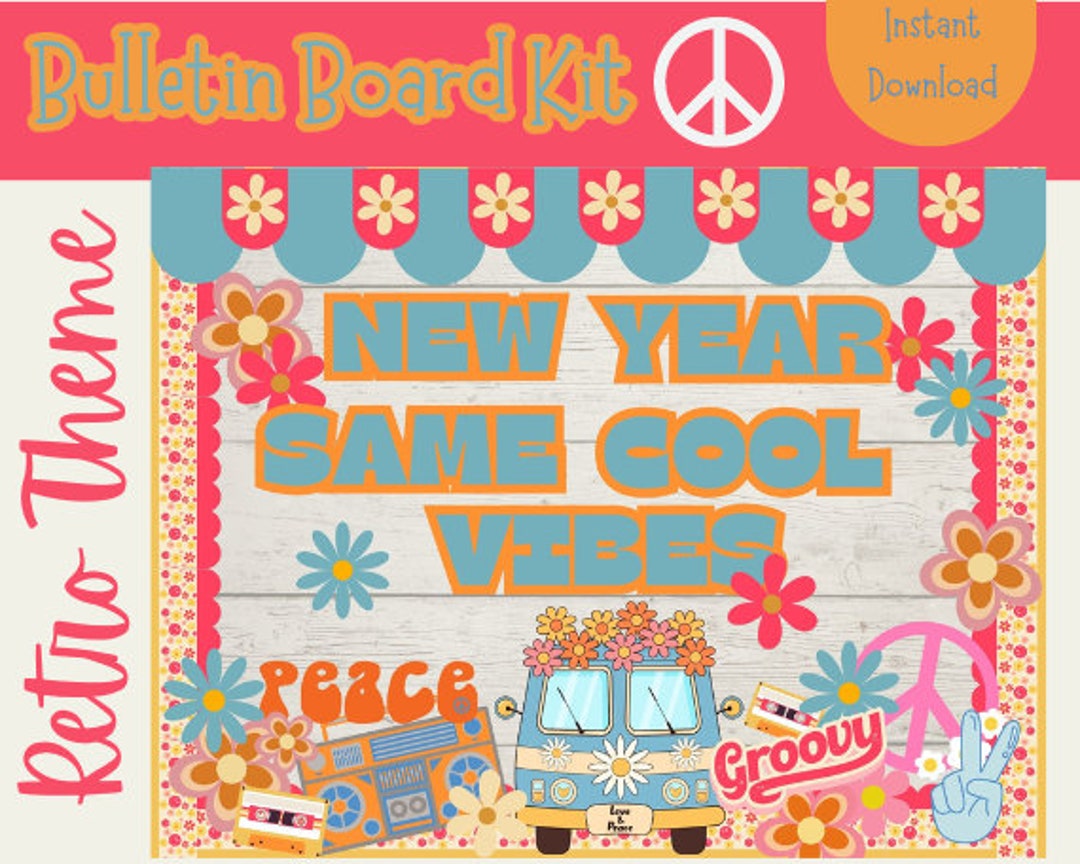 2024 Bulletin Board Kit|new Year Bulletin Board Kit|retro Bulletin ...