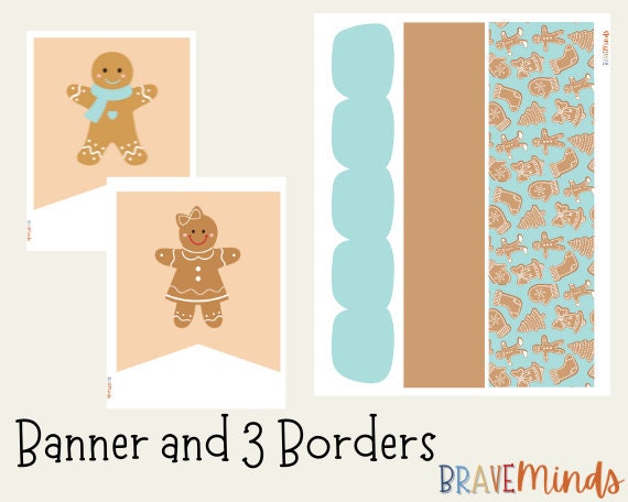 Gingerbread Themed Bulletin Board Kit - Etsy