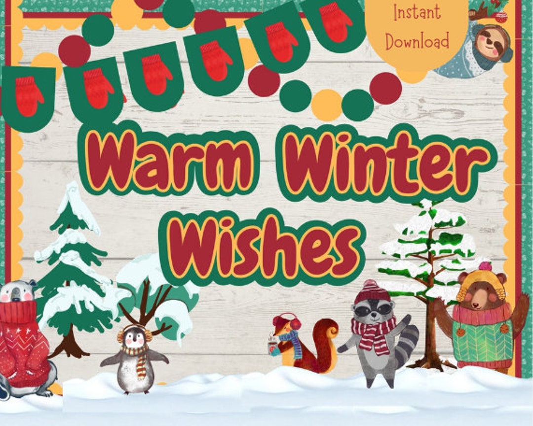 Winter Bulletin Board Kit|january Bulletin Board Kit|woodland Animals ...