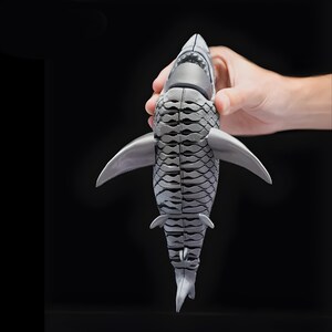 Shark Digital .STL File for 3D Printing, Articulated Fidget Figure ...