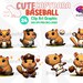 Cute Capybara Baseball Clipart, Kawaii Capybara, Pet Illustration ...