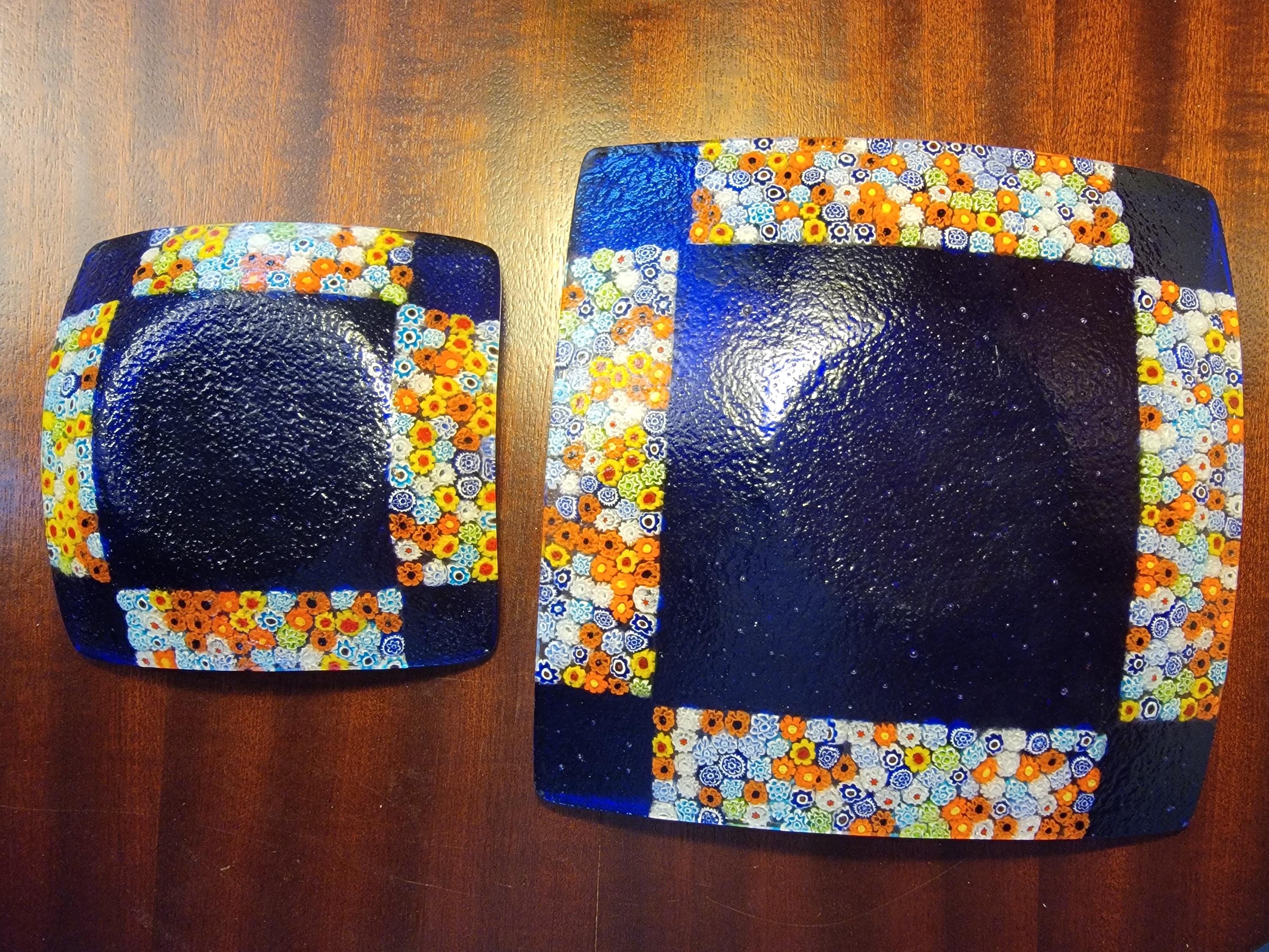 Pr Vintage Italian Murano Glass Millefiore Trays 5" and 8.5" - Etsy