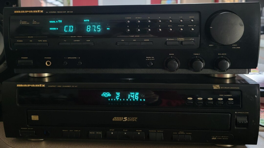 Vintage Marantz SR-63U Receiver and CC-47 5-disc CD Changer - Etsy