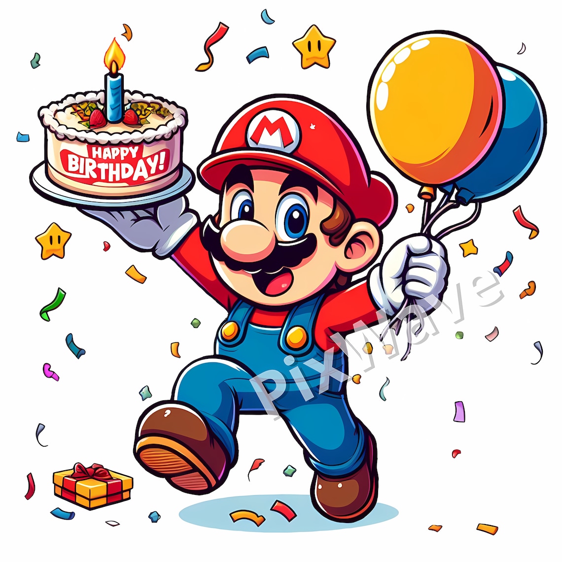 Super Mario Birthday PNG, Super Mario Birthday Boy SVG, Super Mario Birthday Party, Cute Mario ...